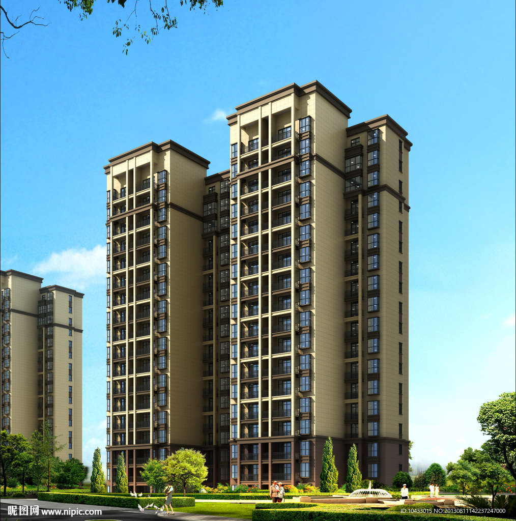 高层住宅楼设计图__3D设计_3D设计_设计图库_昵图网nipic.com