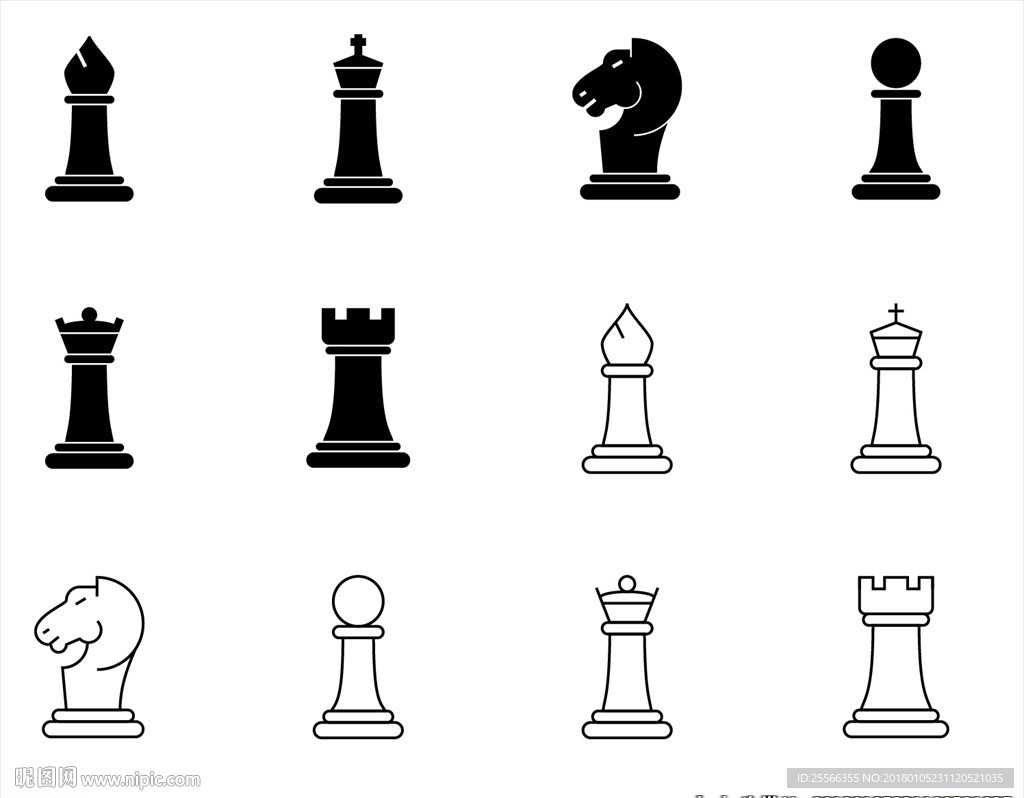 国际象棋图标设计图__其他_广告设计_设计图库_昵图网nipic.com