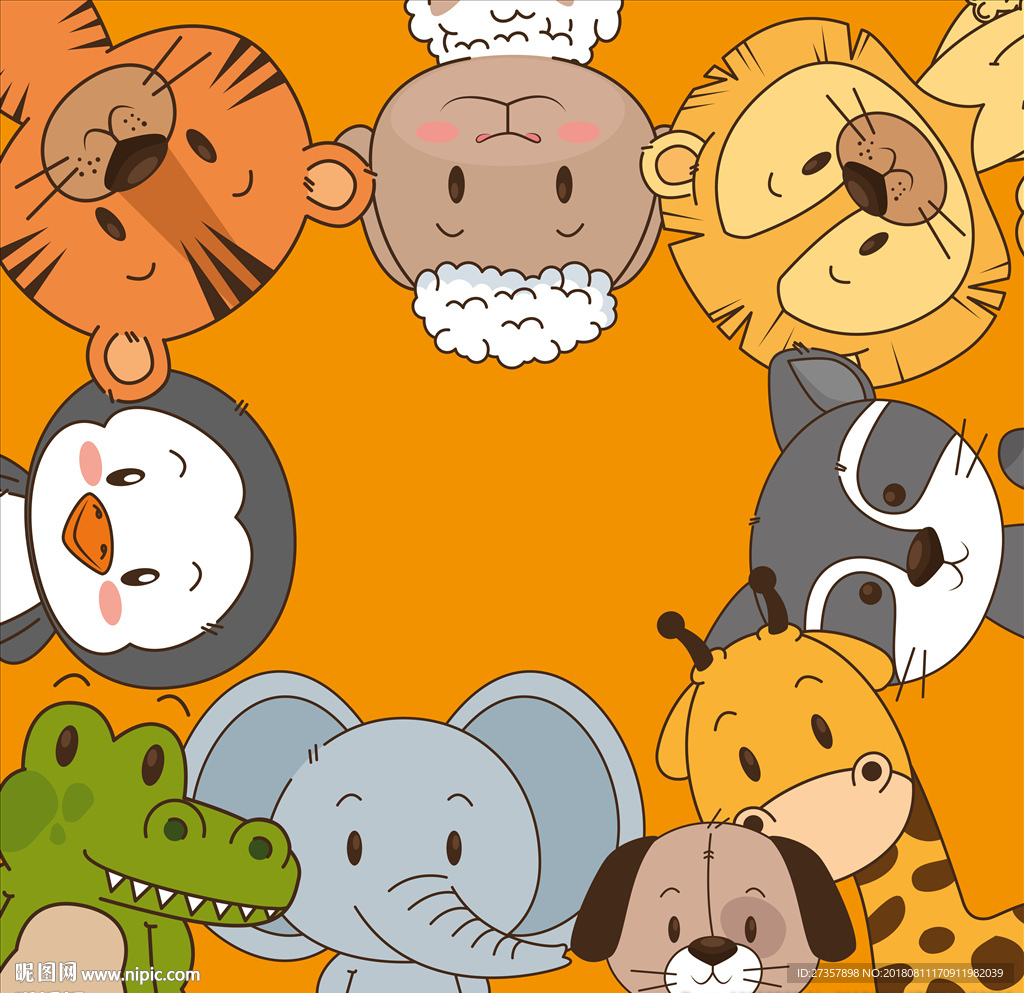 卡通动物设计图__背景底纹_底纹边框_设计图库_昵图网nipic.com