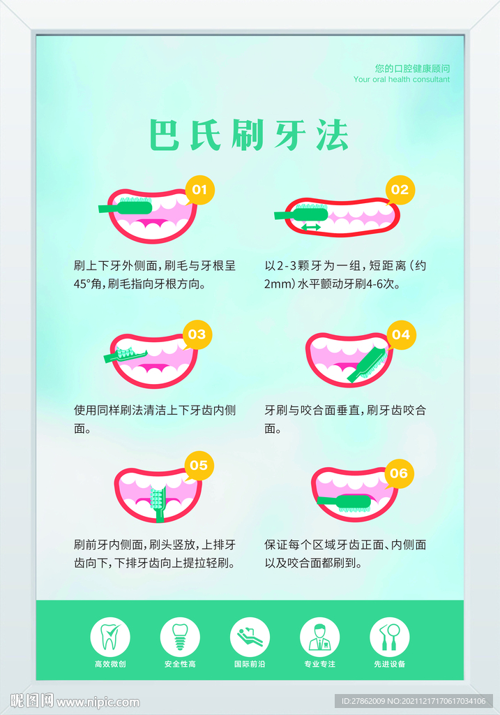 巴氏刷牙法设计图广告设计广告设计设计图库昵图网