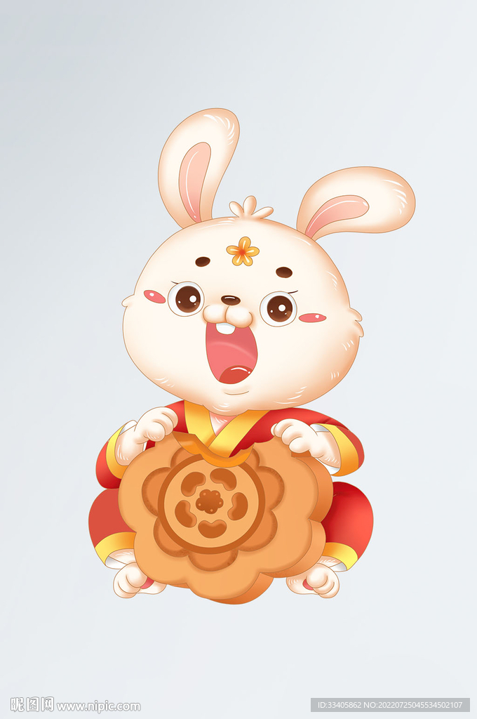 中秋节兔子卡通形象吃月饼喜庆节设计图__PSD分层素材_PSD分层素材_设计图库_昵图网nipic.com