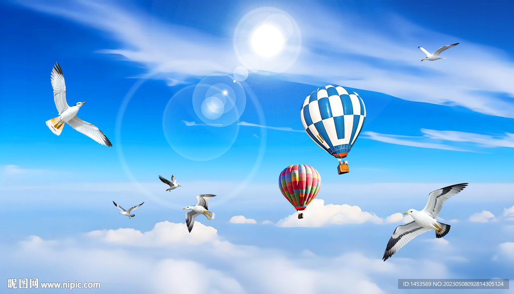 蓝天白云设计图__背景素材_PSD分层素材_设计图库_昵图网