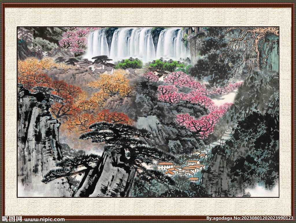 巨幅山水画 设计图__PSD分层素材_PSD分层素材_设计图库_昵图网