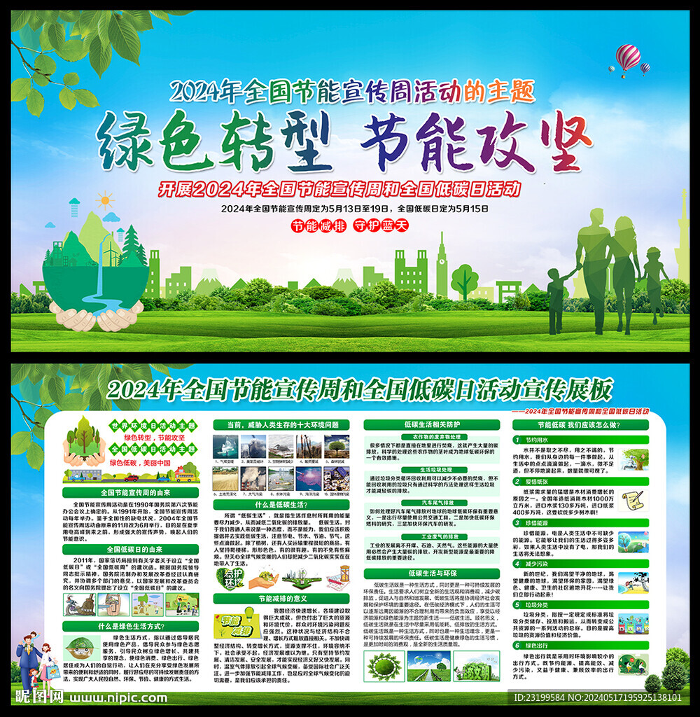 2024节能减排知识宣传栏展板设计图__广告设计_广告设计_设计图库_昵图网