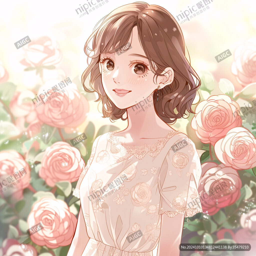 Ai创作图玫瑰花插画女孩 花季少女插画 雏菊少女插画 青春风少女插画 浪漫少女插画 整容整形花季少女插画 人物半身插画 清纯女孩插画 清爽少女插画 韩系插画 唯美半身女孩手绘插画 甜美女孩插画