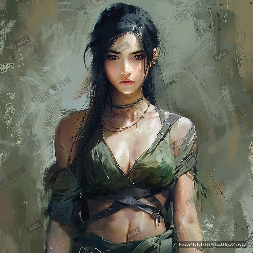 AI创作图高精女孩原画稿 写实人物插画 cg插画 厚涂头像 数字美女插画 厚涂手绘 cg绘画 厚涂插画 cg美女 cg人物 厚涂少女 孙二娘插画 cg手绘 鼠绘美女插画 cg绘画作品nipic ...