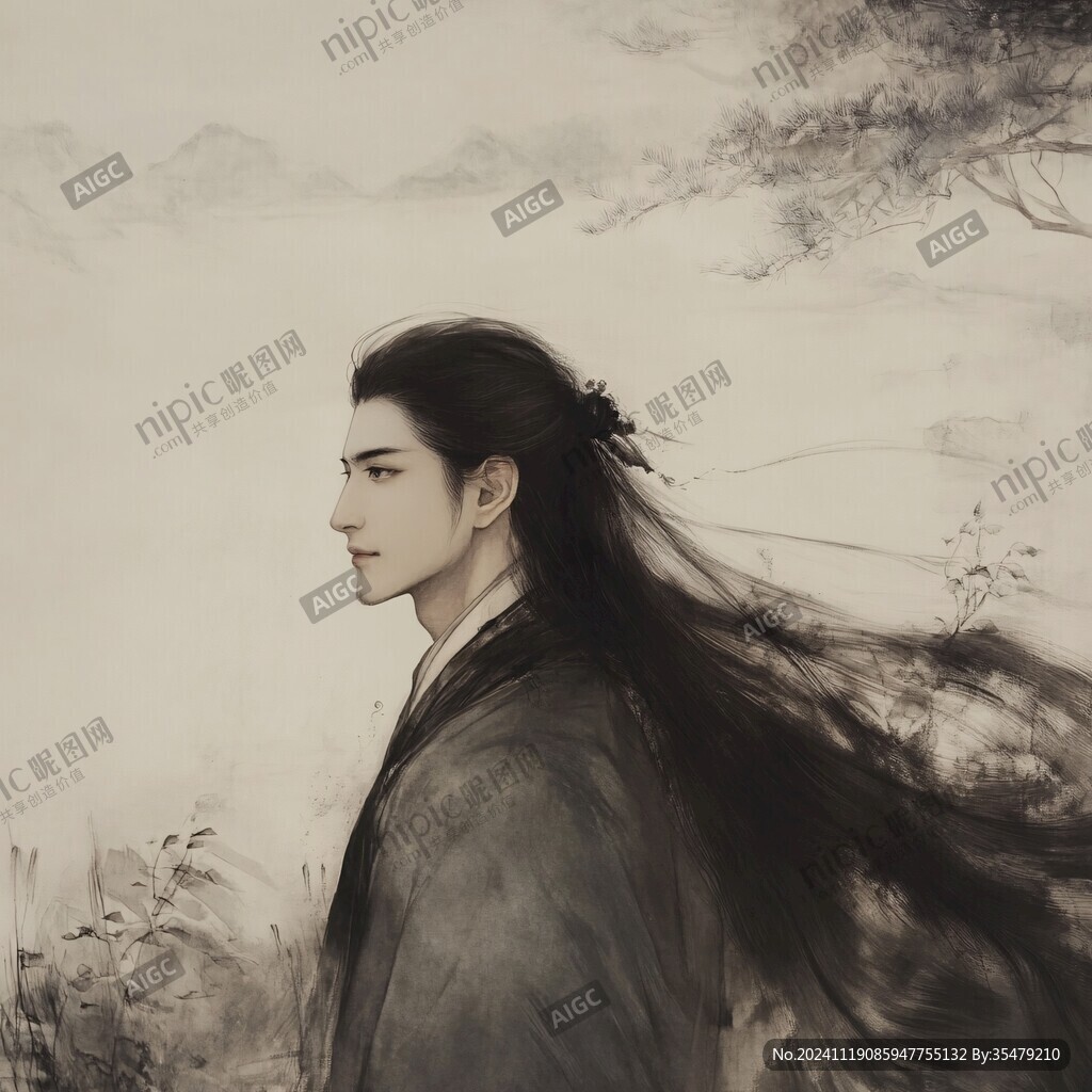 AI创作图古典美男古装美男 帅气杨过 手绘古风男 古代帅气大侠端面头像 古装古风男性男人 古风男人 古代美男 古装男生头像 古代帅气大侠头像 ...