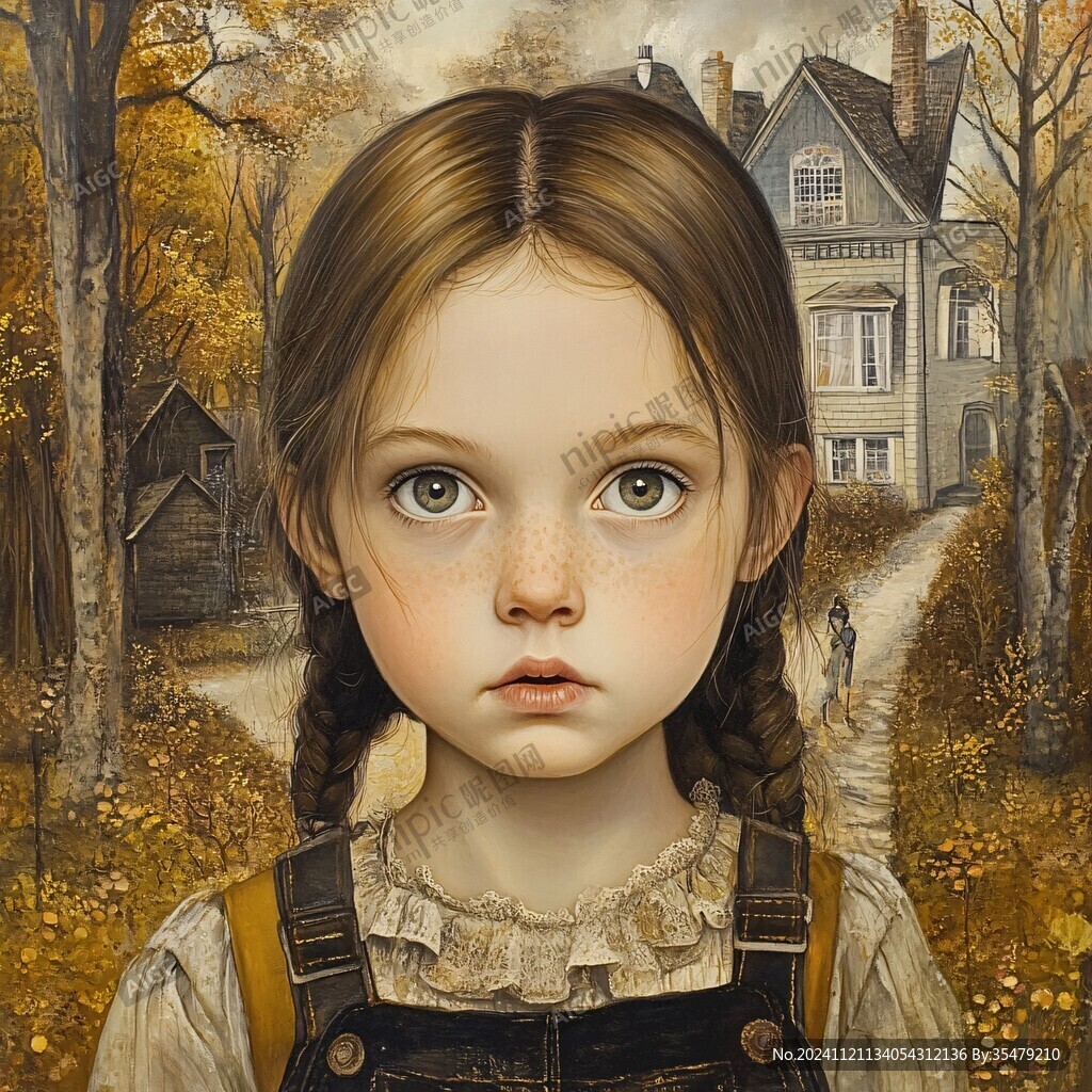 Ai创作图小女孩装饰画 写实人物插画 女孩决意装饰画 的小女孩人相 女孩装饰画 女孩无框画 小女孩系列插画 写实少女 孤单的小女孩插画 怡然自得的小女孩插画 小女孩插画小场景 女孩插画封面插画