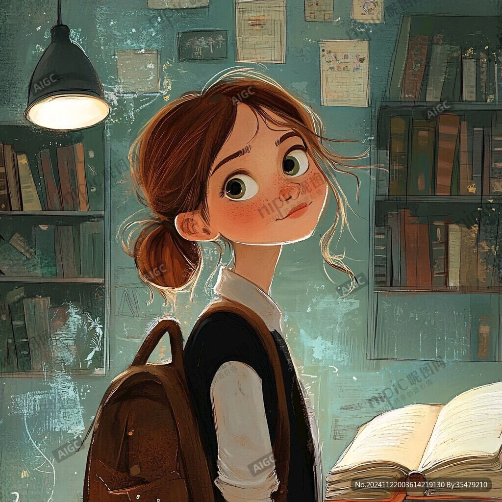 Ai创作图女学生唯美插画 读书女孩插画 插画女孩教育文化 教师女孩插画 学院系列插画 认真看书的女孩 女学生插画 教育类插画设计 认真读书的女生 女孩插画封面插画 儿插少女 绘本插画人物 阅读