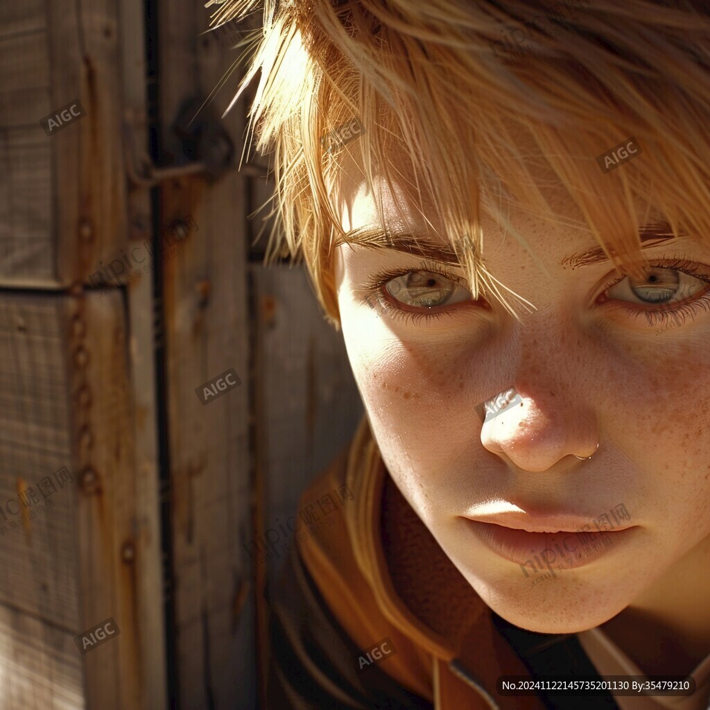 AI创作图写实cg级 写实漫画人物 游戏头像 3d效果男孩 cgi角色 阿尔菲雷德 cgi渲染 小野人男孩 眯眼头像 写实画风 次世代游戏建模 厚涂头像 poly风格 cgi艺术家 欧美游戏 ...