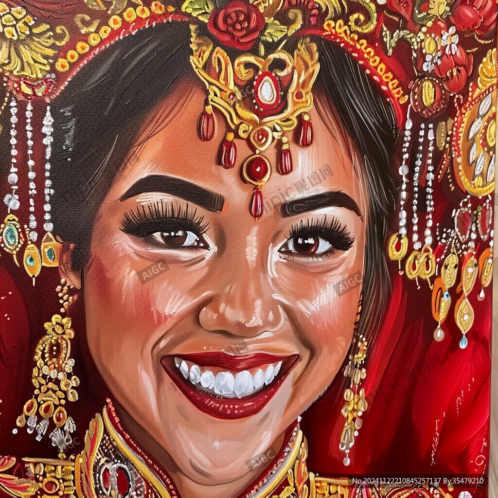Ai创作图印度美女油画 丙烯画人物 印度海娜彩绘 丙烯肖像画 印度插画手绘装饰画 印度英雄人物像 无框画少数民族女孩 手绘肖像装饰画 新人手绘 婚宴壁画 手绘新人头像 手绘新人 画布肖像画 点