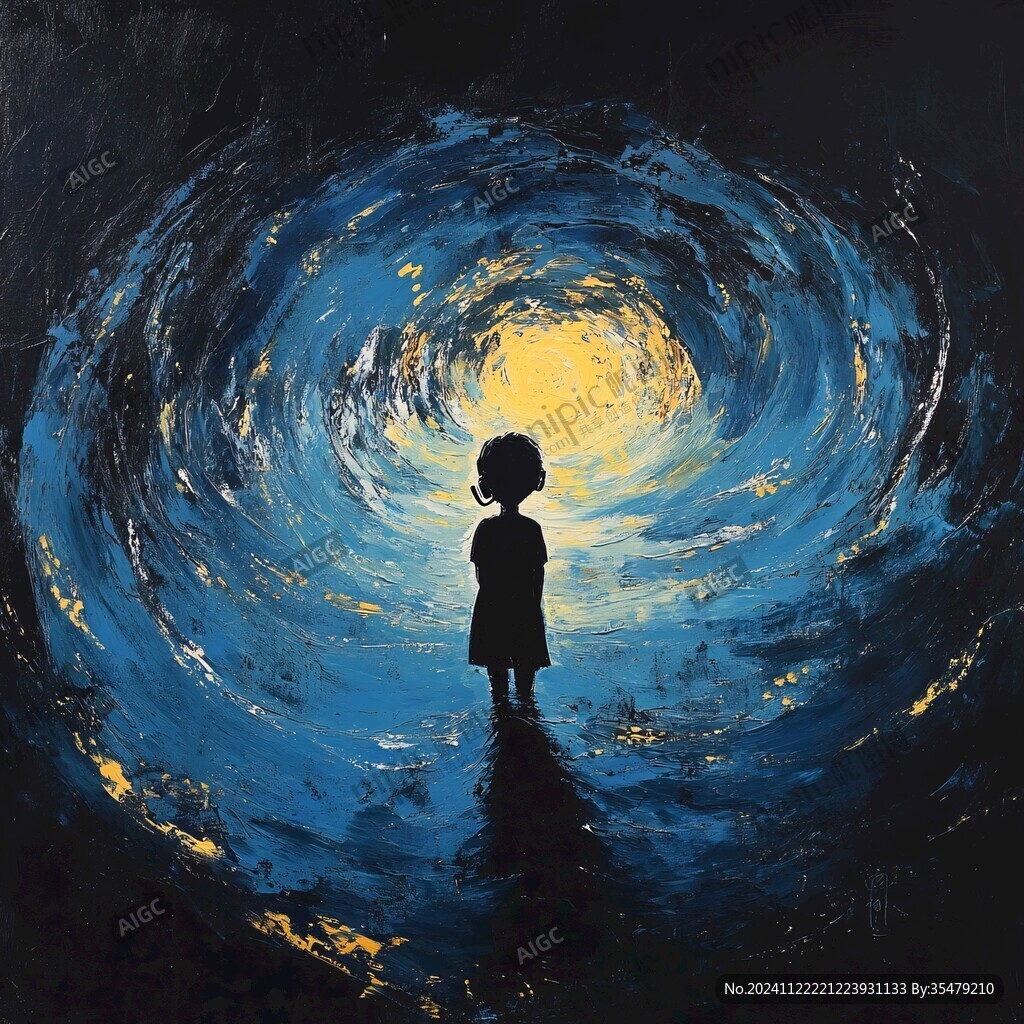 Ai创作图星辰大海男孩背影 孤独感插画 孤单的小女孩插画 孤独的灵魂插画 文艺梦境小女孩手绘 孤独背影插画 梦幻儿童插画超治愈 小女孩的海洋梦境 梦境爱丽丝环游大海 心灵治愈装饰画 蓝色系冷淡