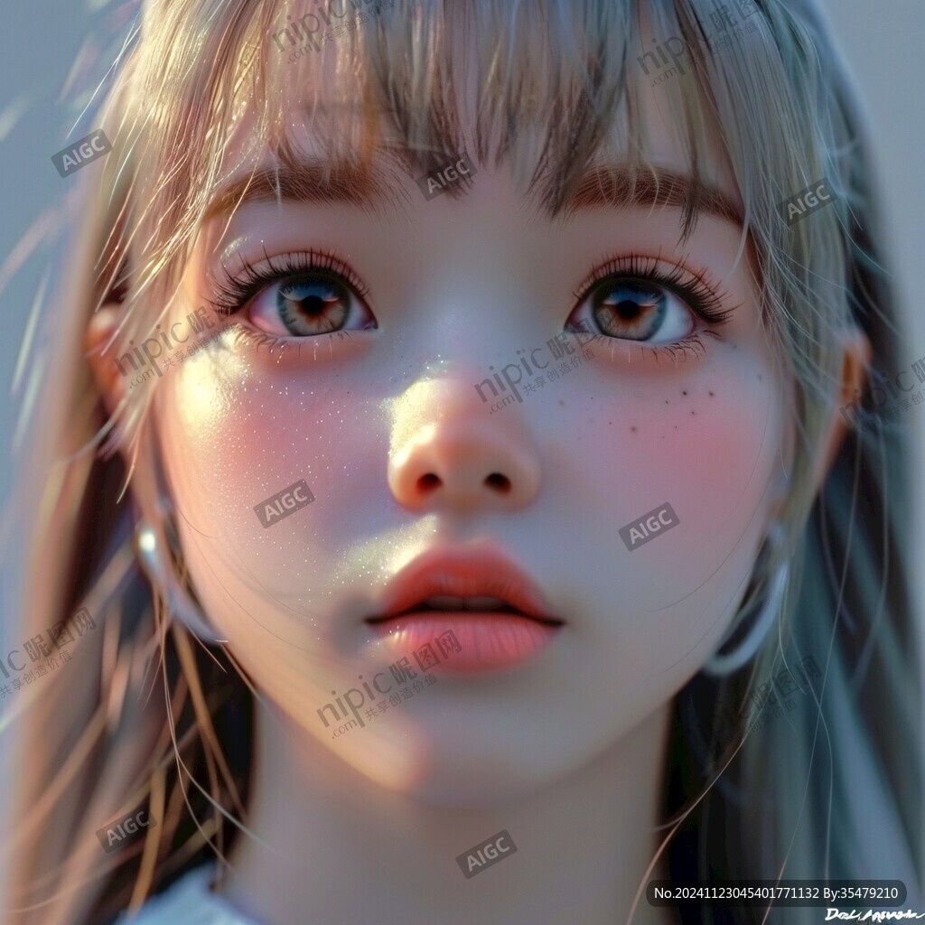 AI创作图写实人物插画 3d效果女孩 写实少女 厚涂少女 鼠绘模特 板绘人像 cg绘画作品 3dmax人物 厚涂头像 3d美女 美少女重绘 cg插画 3d插画 高精女孩原画稿 流泪的玩具娃娃 ...