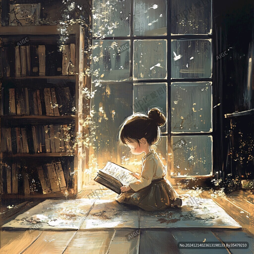 Ai创作图小女孩读书配图 窗下读书剪影 认真看书的小姑娘 认真看书的女孩 梦幻儿童插画超治愈 读书女孩插画 坐在窗前看书的女孩 投入看书的女孩 认真读书的女生 午后的小女孩插画 窗前读书剪影