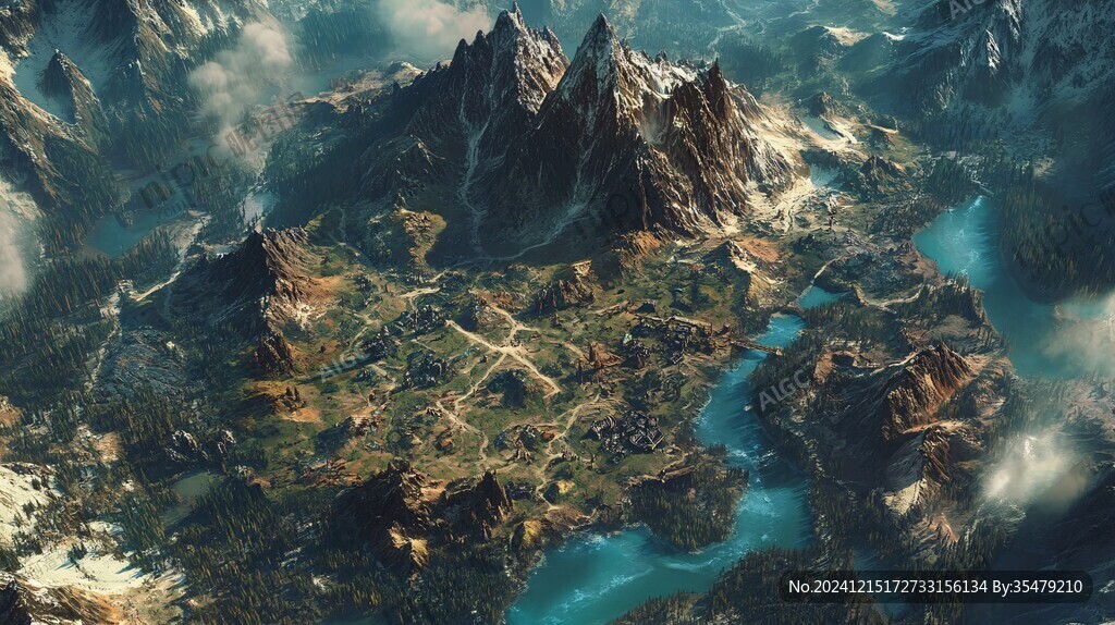 AI创作图3dmax游戏场景 游戏地形图 写实风场景游戏 4k壁纸 另一个世界的地形 cg场景 大场景风景 写实风景合成 游戏山水场景 3d山体 游戏地形 游戏视效果图 次世代游戏贴图 游戏 ...