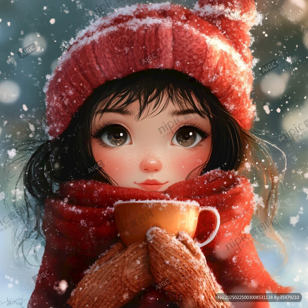 Ai创作图大雪女孩插画 雪中红衣女孩 红衣服小女孩 写实人物插画 儿插大雪 儿插少女 穿红衣的女孩插画 小姑娘插画 唯美小女孩插画 小女孩头像插画 小女孩插画小场景 小女孩系列插画 原创女孩
